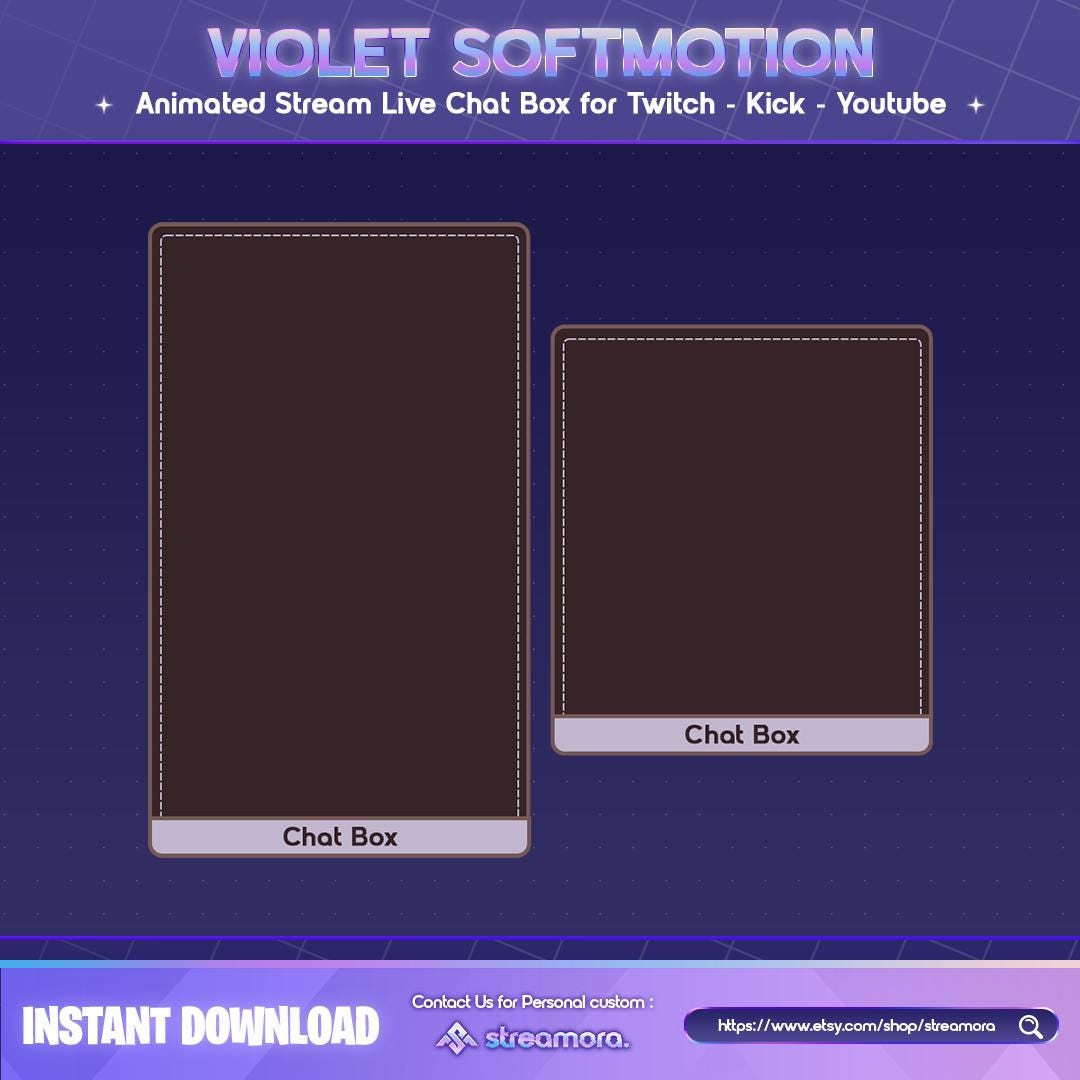 Violet Softmotion Animated Live Chat Box for Stream | Twitch, Youtube ...