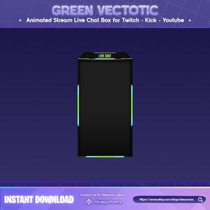 Green Vectotic Animated Live Chat Box for Stream | Twitch, Youtube ...