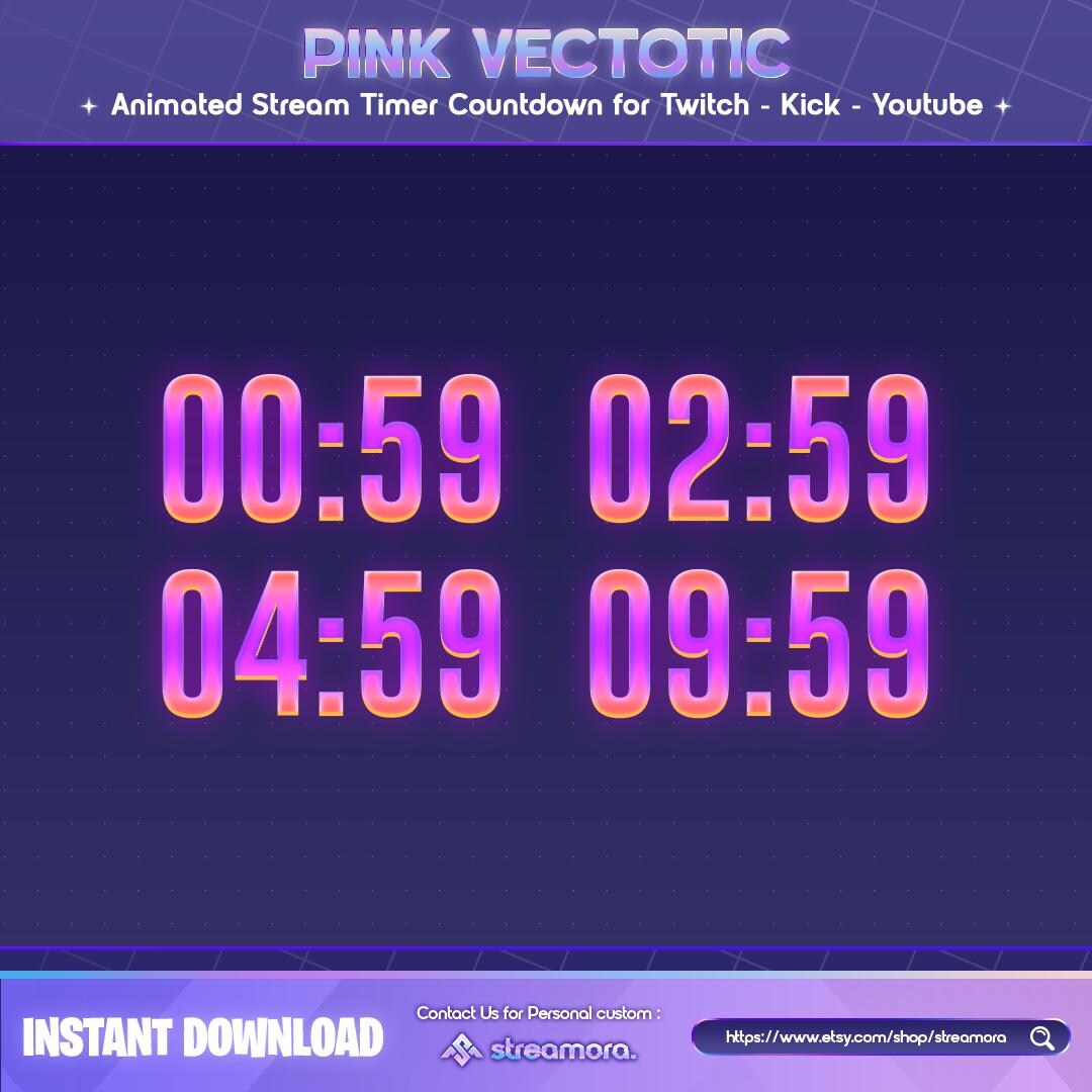 Pinky Vectotic – Animated Stream Timers for Twitch, Youtube, Kick ...