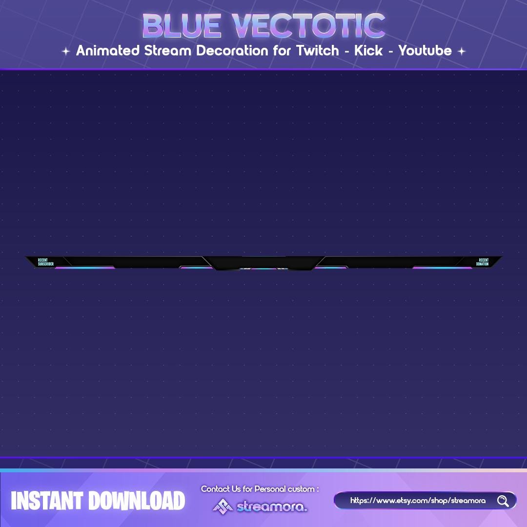 Blue Vectotic Animated Overlay Label Bar Decoration for Stream | Twitch ...