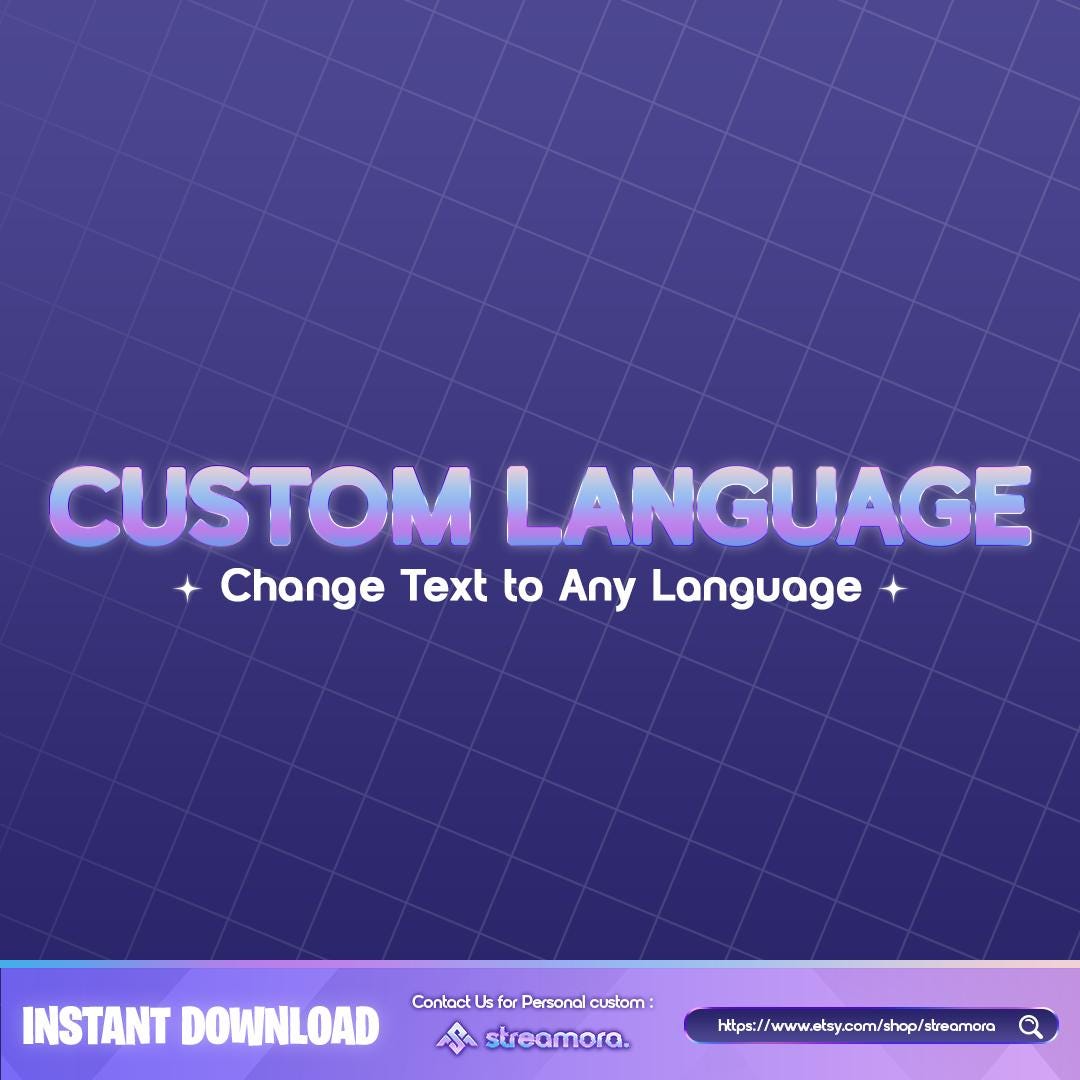 Custom Commission Work | Change Text or Language - Etsy