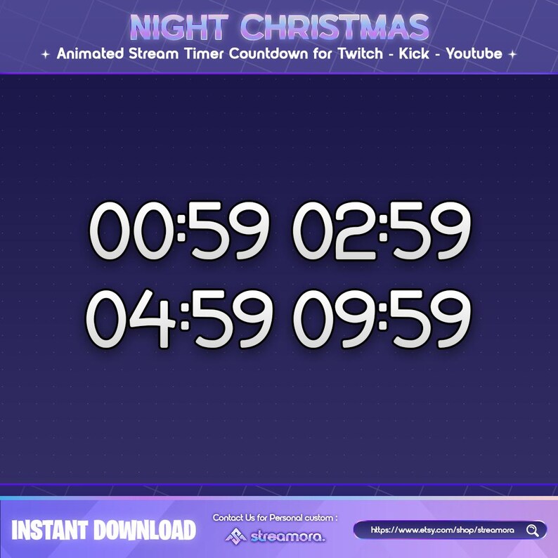Night Christmas – Animated Stream Timers for Twitch, Youtube, Kick ...