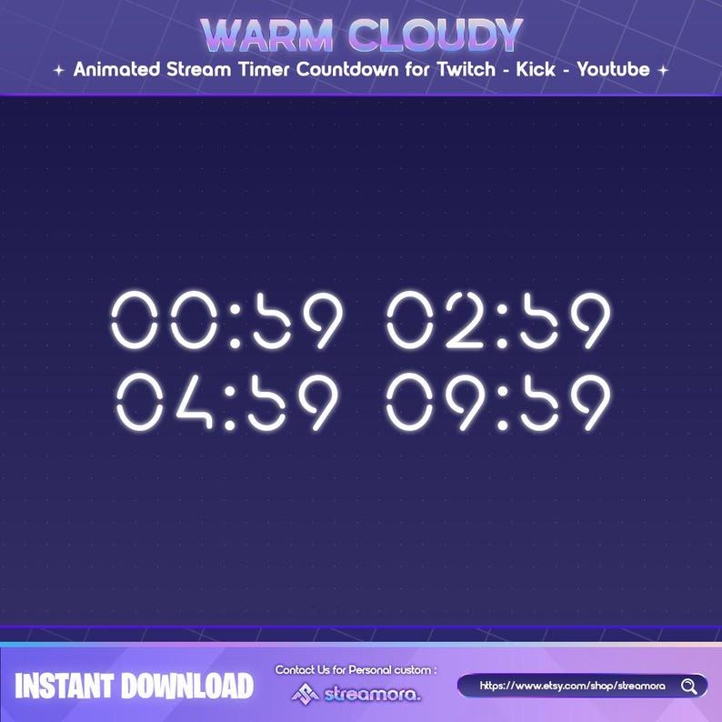 Pinky Cloudy – Animated Stream Timers for Twitch, Youtube, Kick, & Tiktok | 1m, 3m, 5m, 10m ...