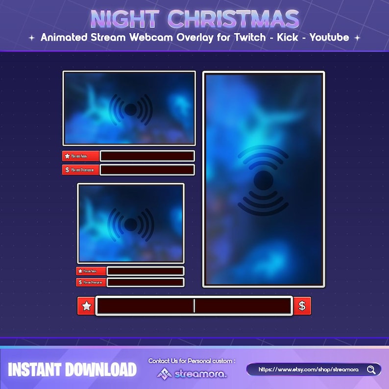 Night Christmas Animated Webcam Frames for Streamers Twitch, Youtube ...