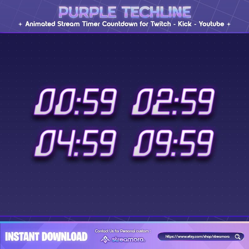 Purple Techline Database – Animated Stream Timers for Twitch, Youtube ...