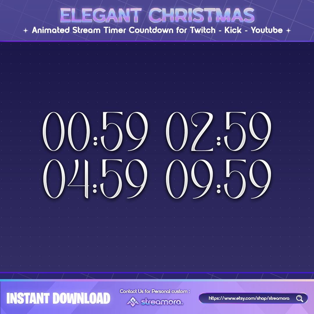 Elegant Christmas – Animated Stream Timers for Twitch, Youtube, Kick ...