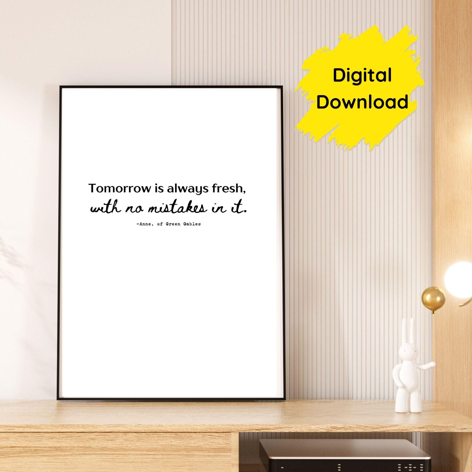 Anne of Green Gables, Digital Printable Wall Art Quote, Frameable - Etsy
