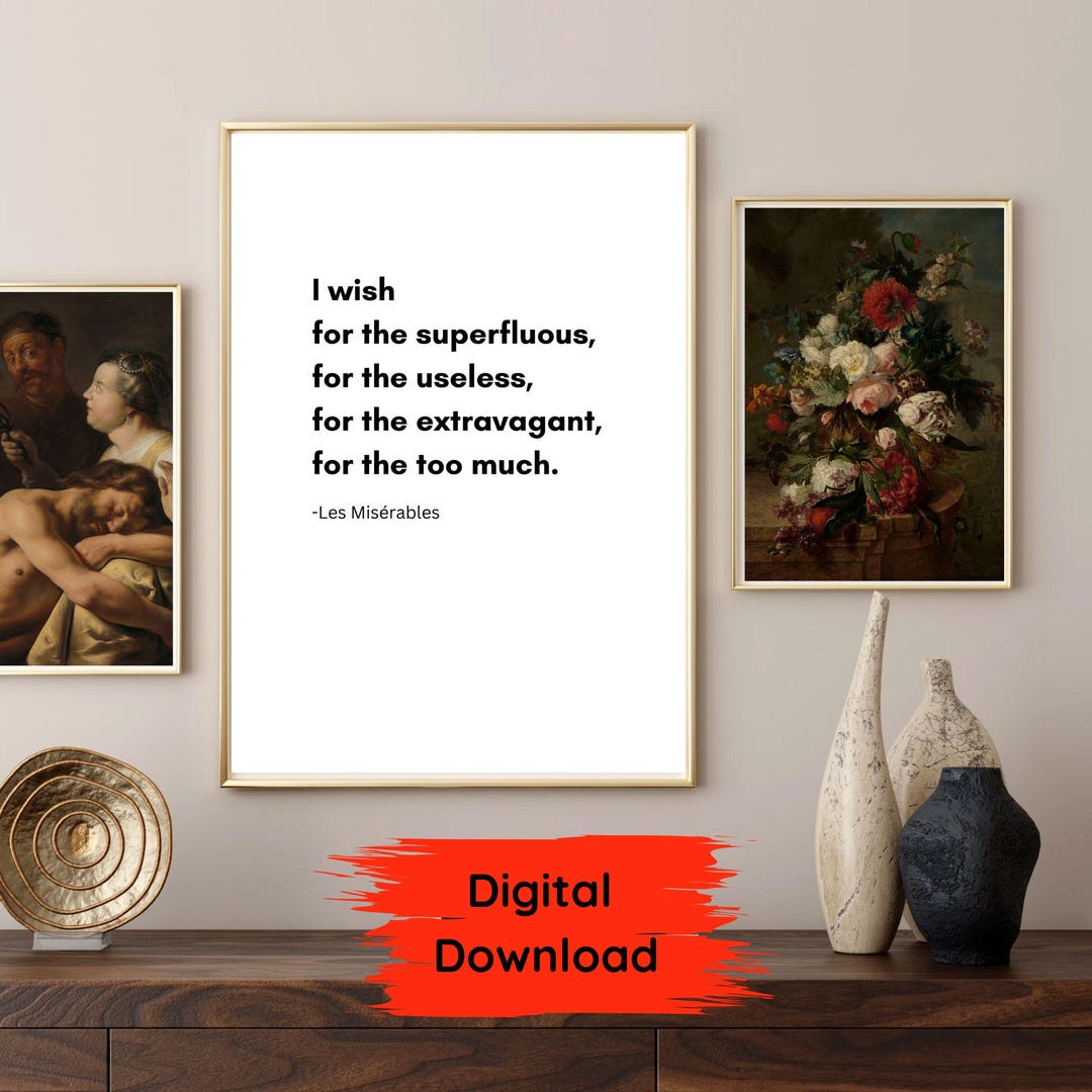 Les Misérables, Digital Printable Wall Art Quote, Frameable - Etsy