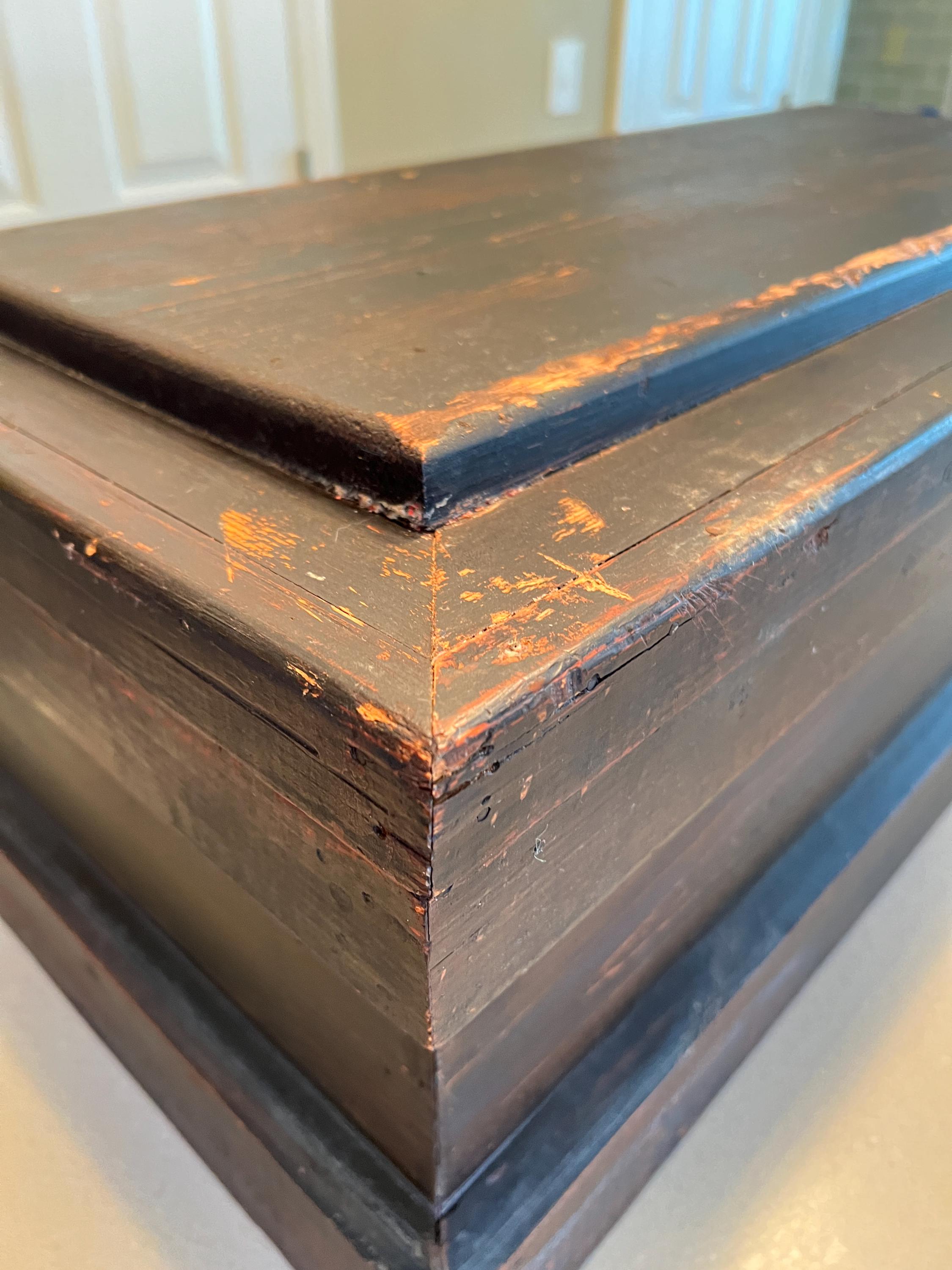 Antique Carpenters Wood Tool Chest, Rustic Wood Trunk, Antique Wood ...