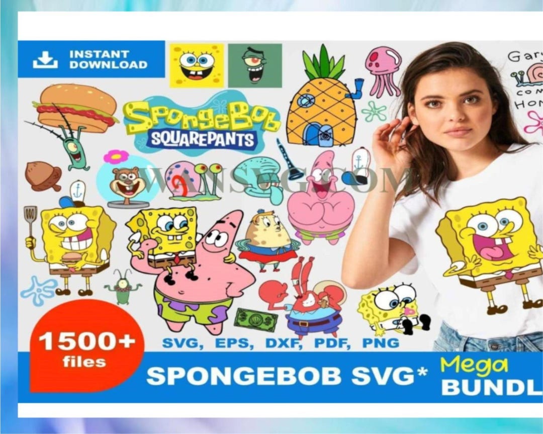 1500 Spongebob Mega Bundle, Trending Svg, Spongebob Characters Svg - Etsy