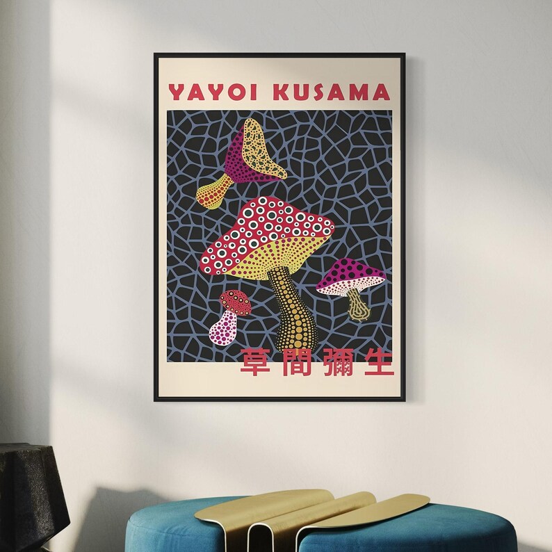Yayoi Kusama Mushrooms - Yayoi Kusama Wall Art - Yayoi Kusama Print ...