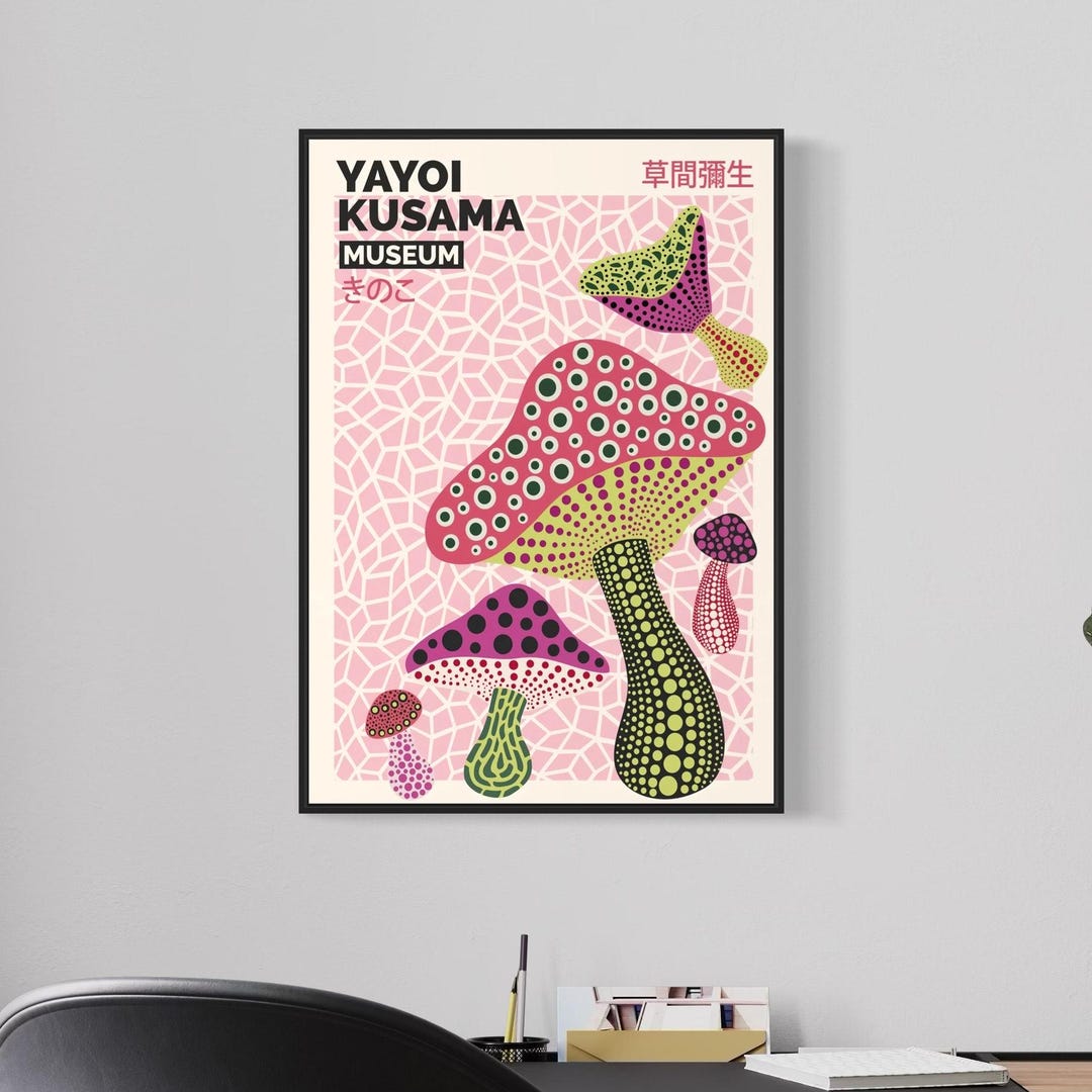 Yayoi Kusama Mushroom - Yayoi Kusama Wall Art - Yayoi Kusama Print ...