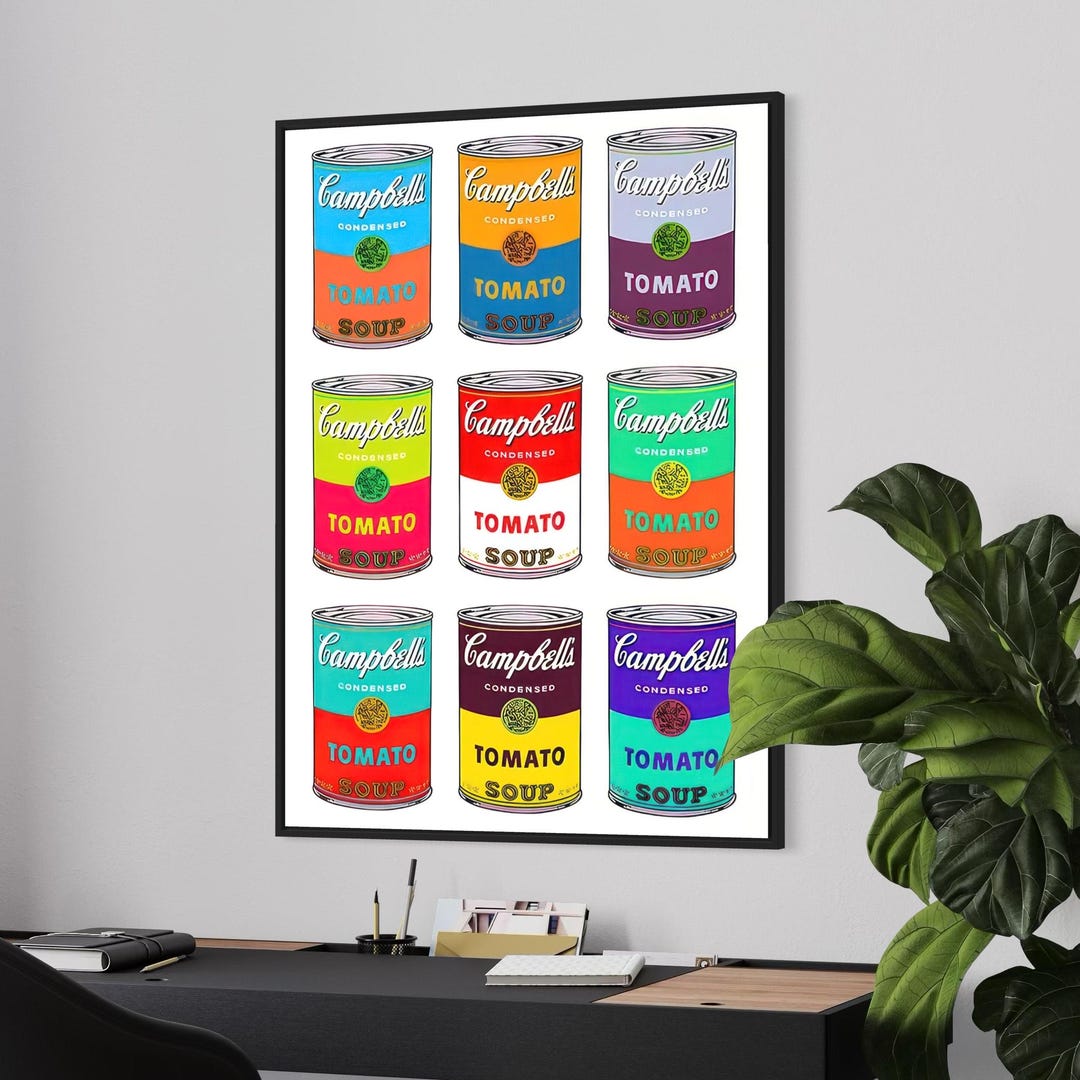 Campell's Soup Painting - Pop Art Print - Tomato Soup Pop Art - Vibrant ...