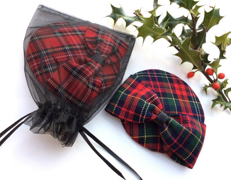 Vintage Style 50's Plaid Tartan Fascinator with Bow Detail | Etsy