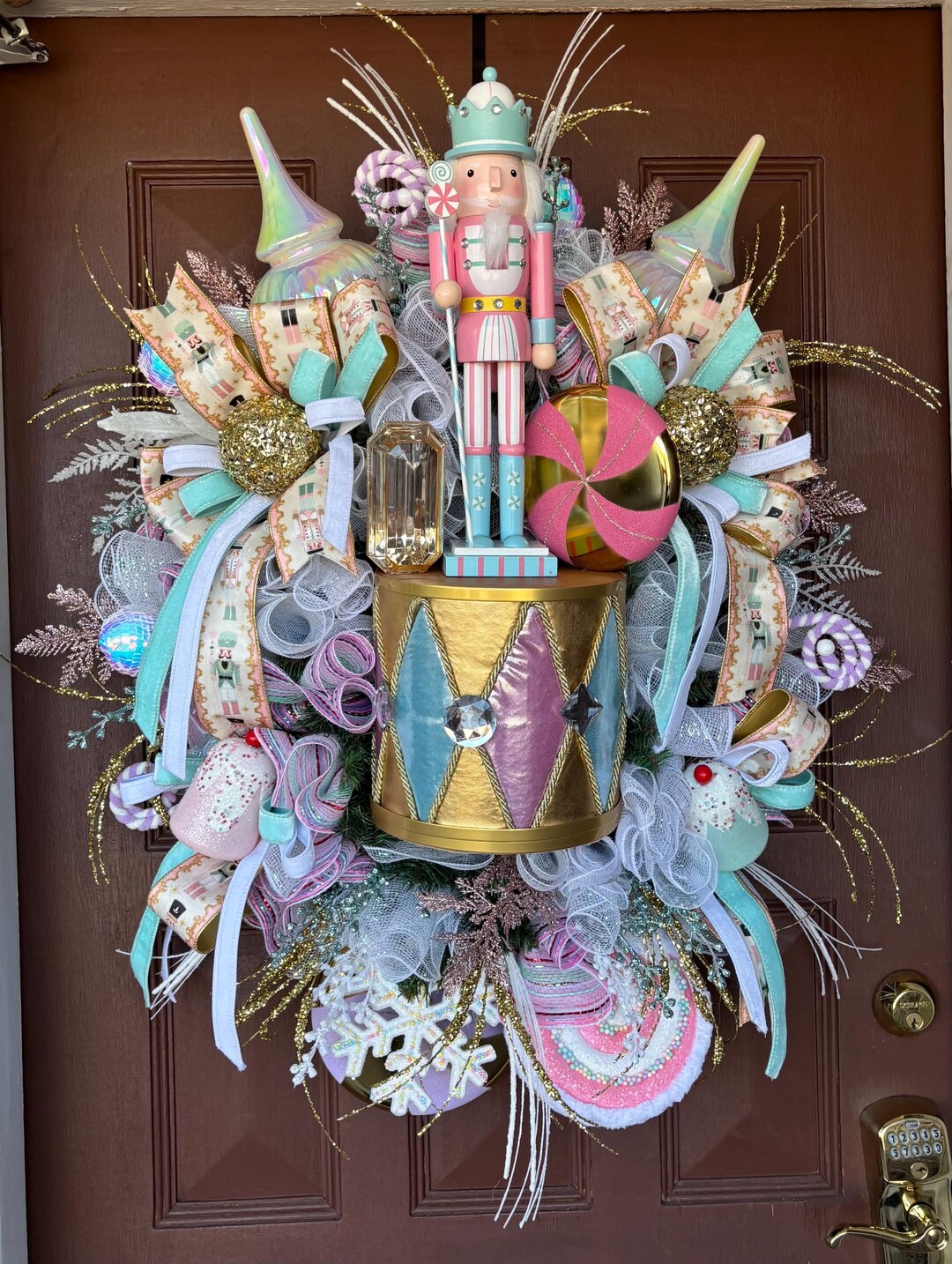 XL Candy Land Nutcracker Christmas Wreath - Etsy