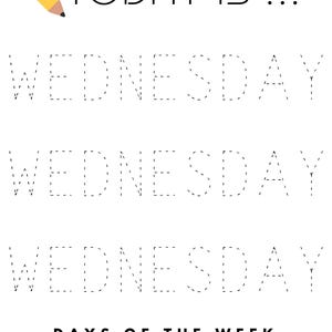 Days of the Week Handwriting Sheets - Etsy