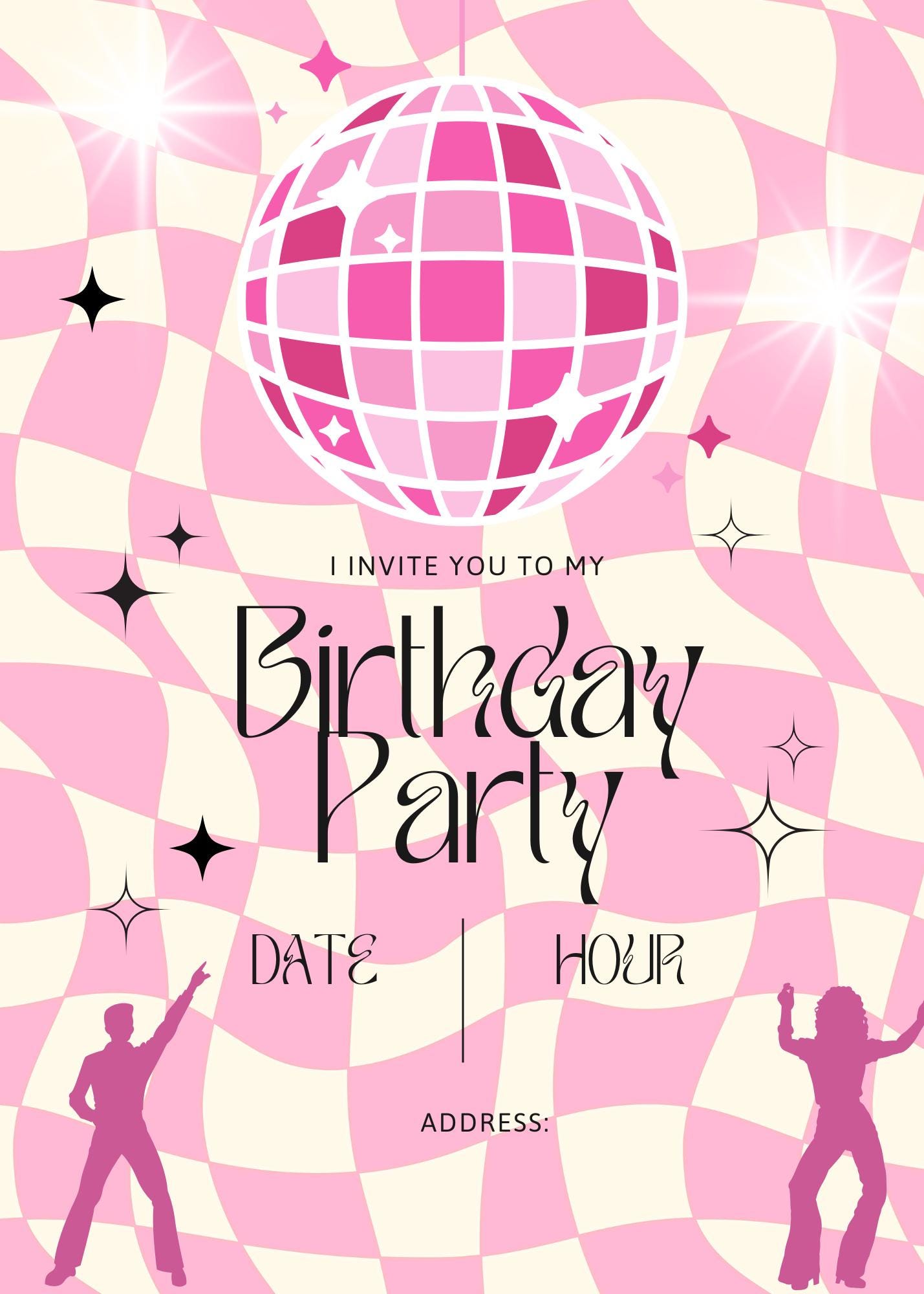 Disco Themed Party Invite - Etsy