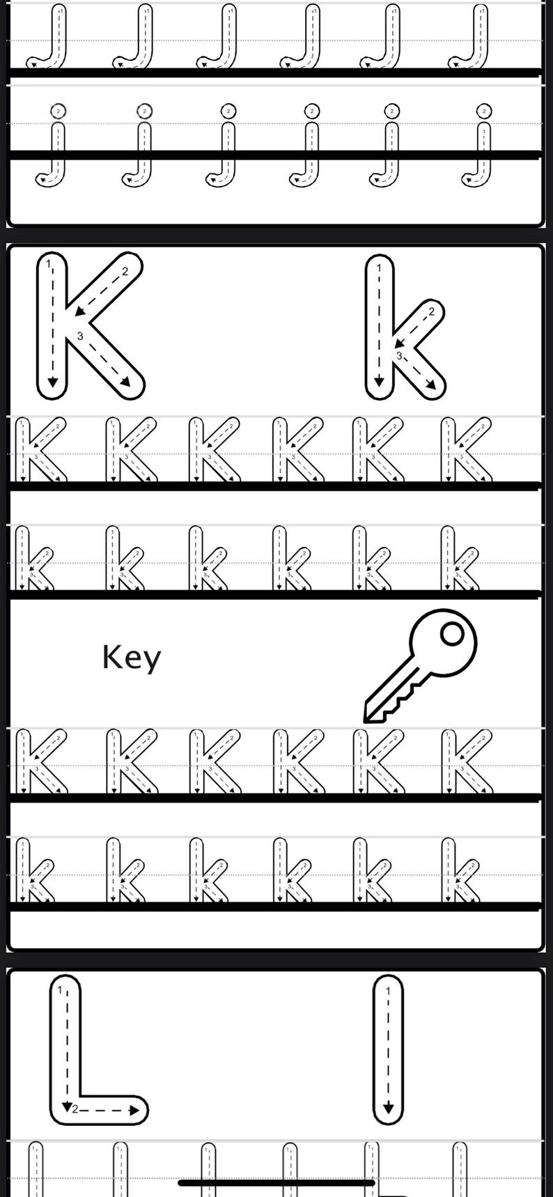 Printable Alphabet 26 ABC Phonics Tracing Cards. Preschool- Handwriting ...