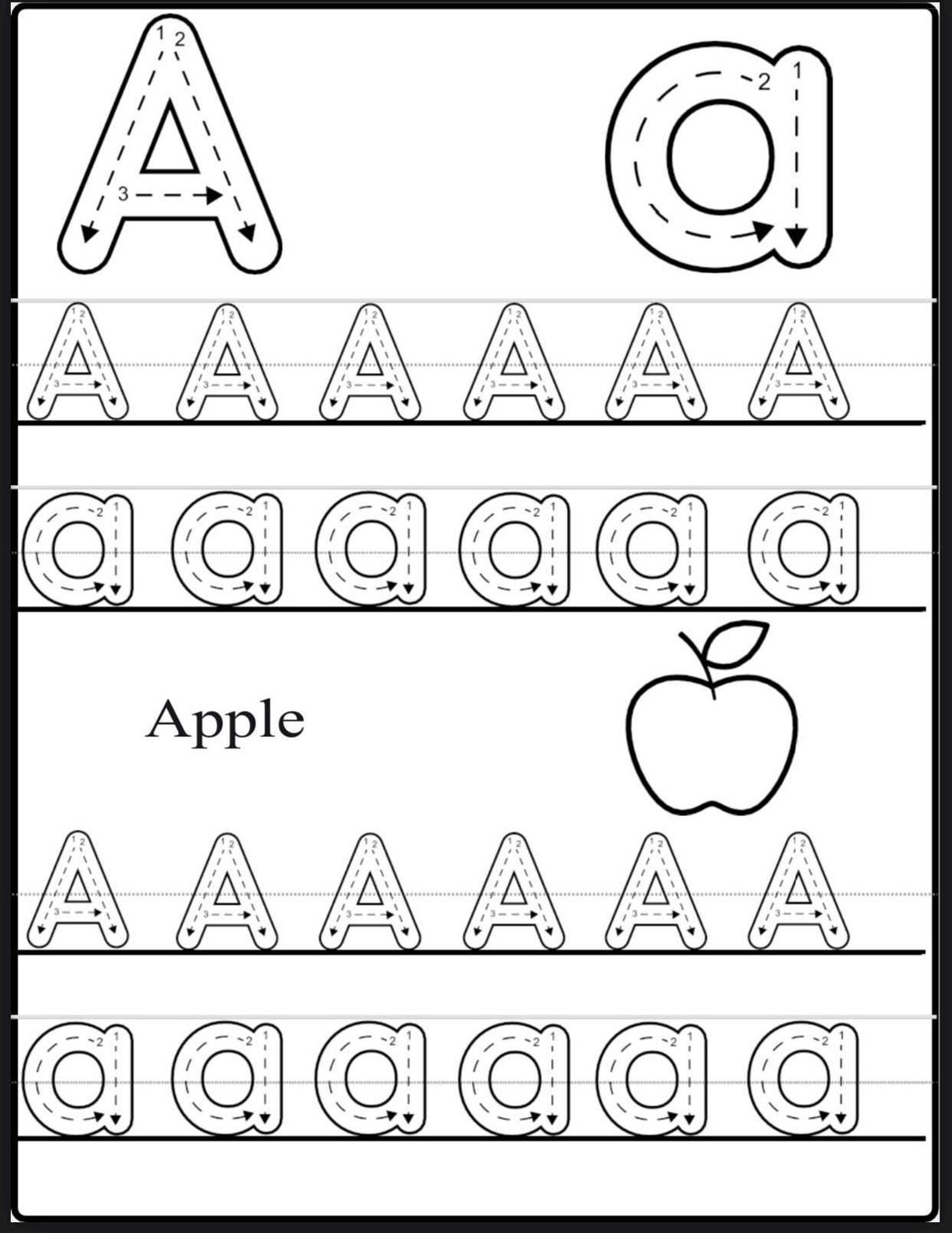 Printable Alphabet 26 ABC Phonics Tracing Cards. Preschool- Handwriting ...