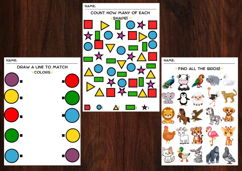 Printable Matching & Counting Worksheets,match the Picture, Count the ...