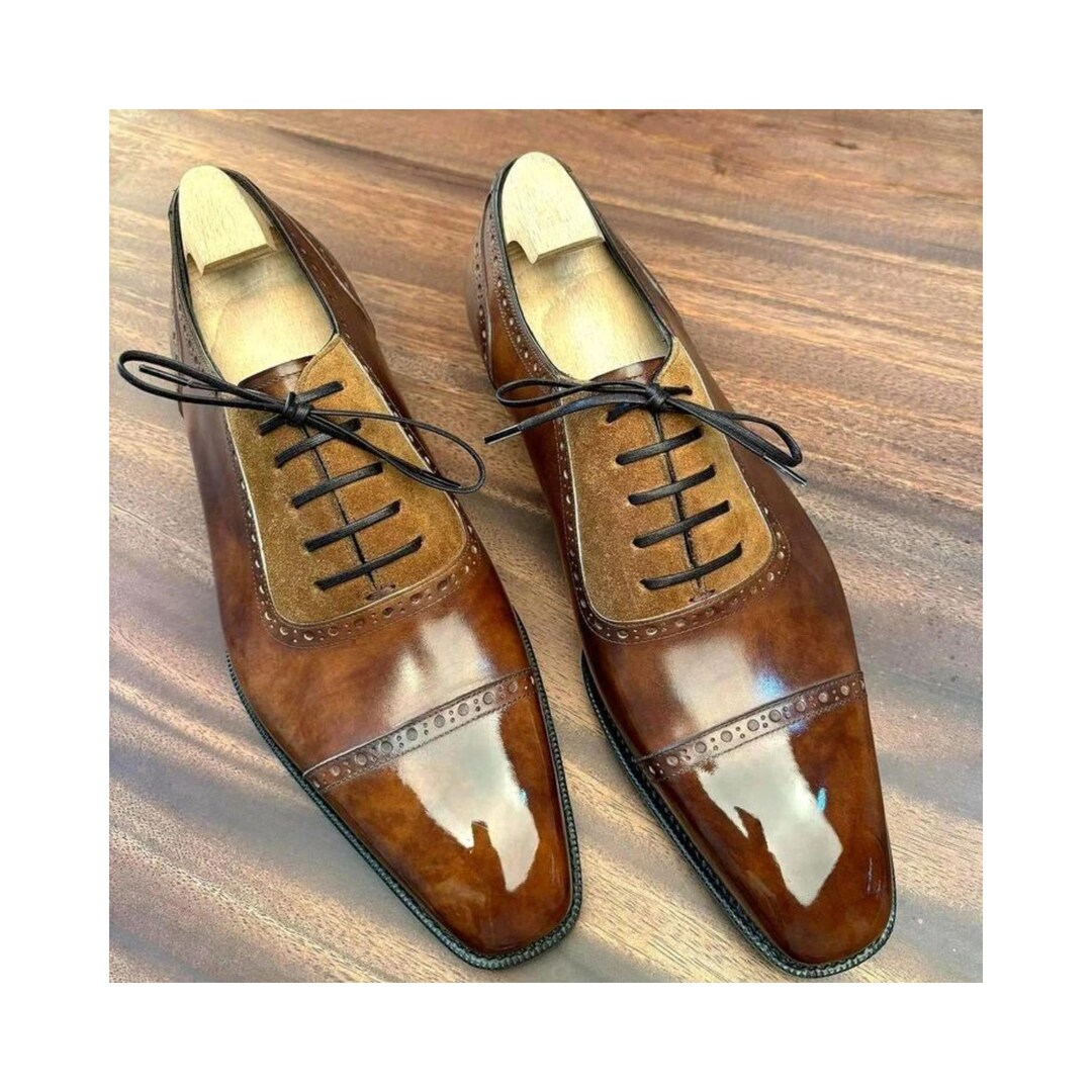 Handmade Men's Yellow Tan Leather, Suede Oxford Lace up Dress Shoes - Etsy
