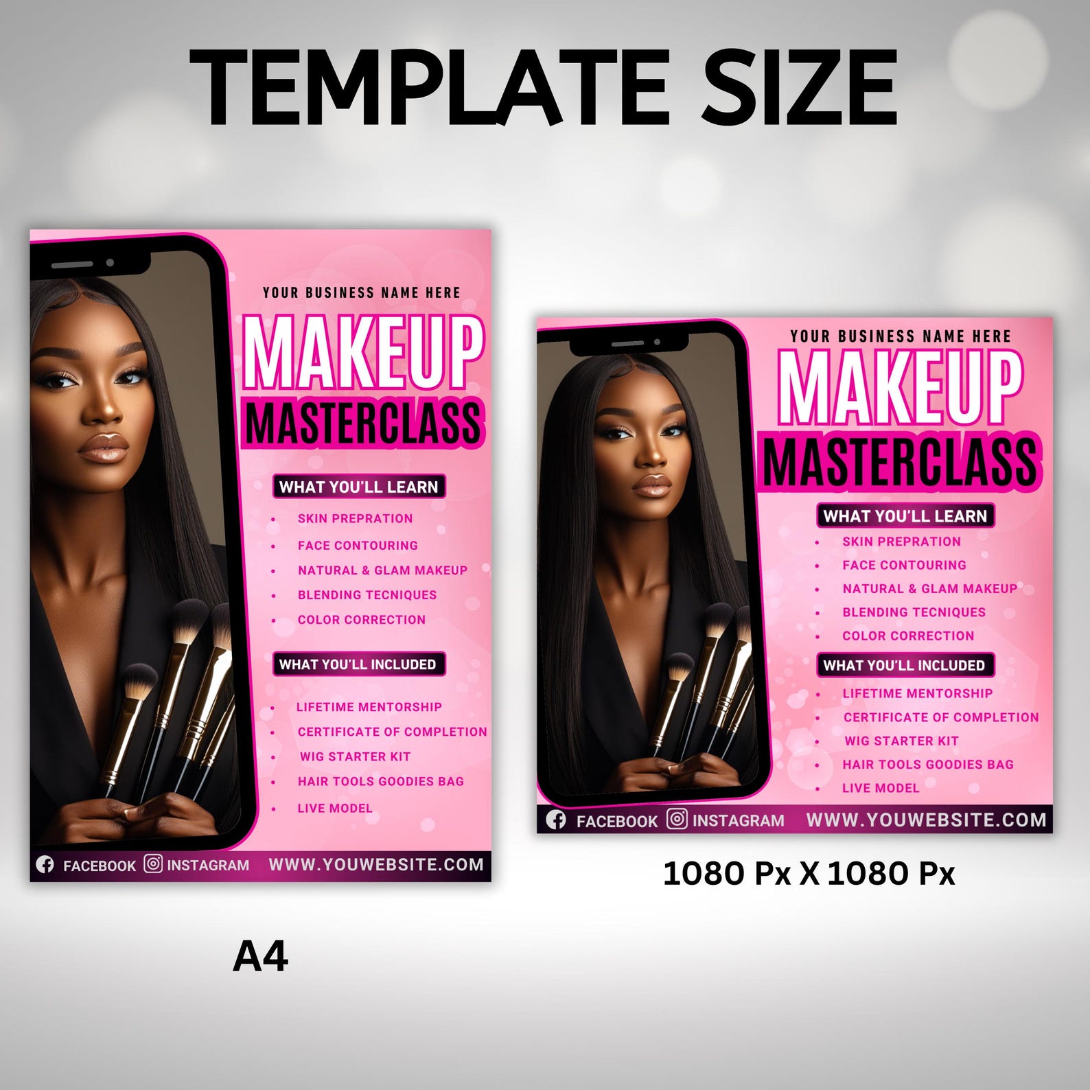 Makeup Class Flyer Template Bundle, Flyer Template Design, Braiding ...