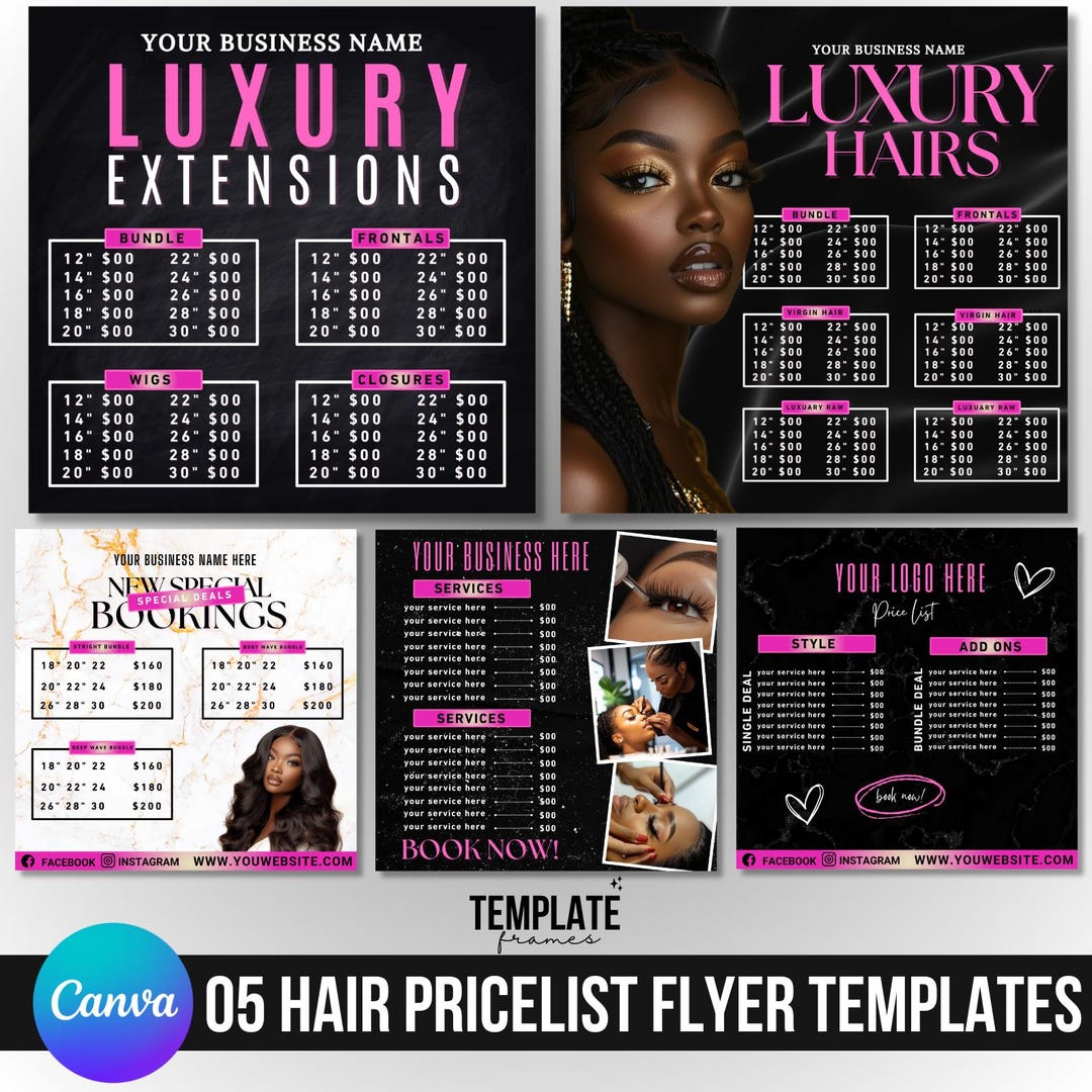 Diy Hair Pricelist Flyer Bundle, Hair Sale Flyer Template, Hair Bundle ...