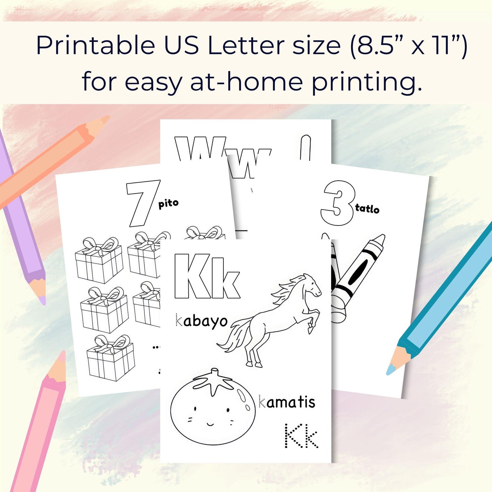 Abakada: Filipino Alphabet & Number Coloring Pages | Tagalog Words ...