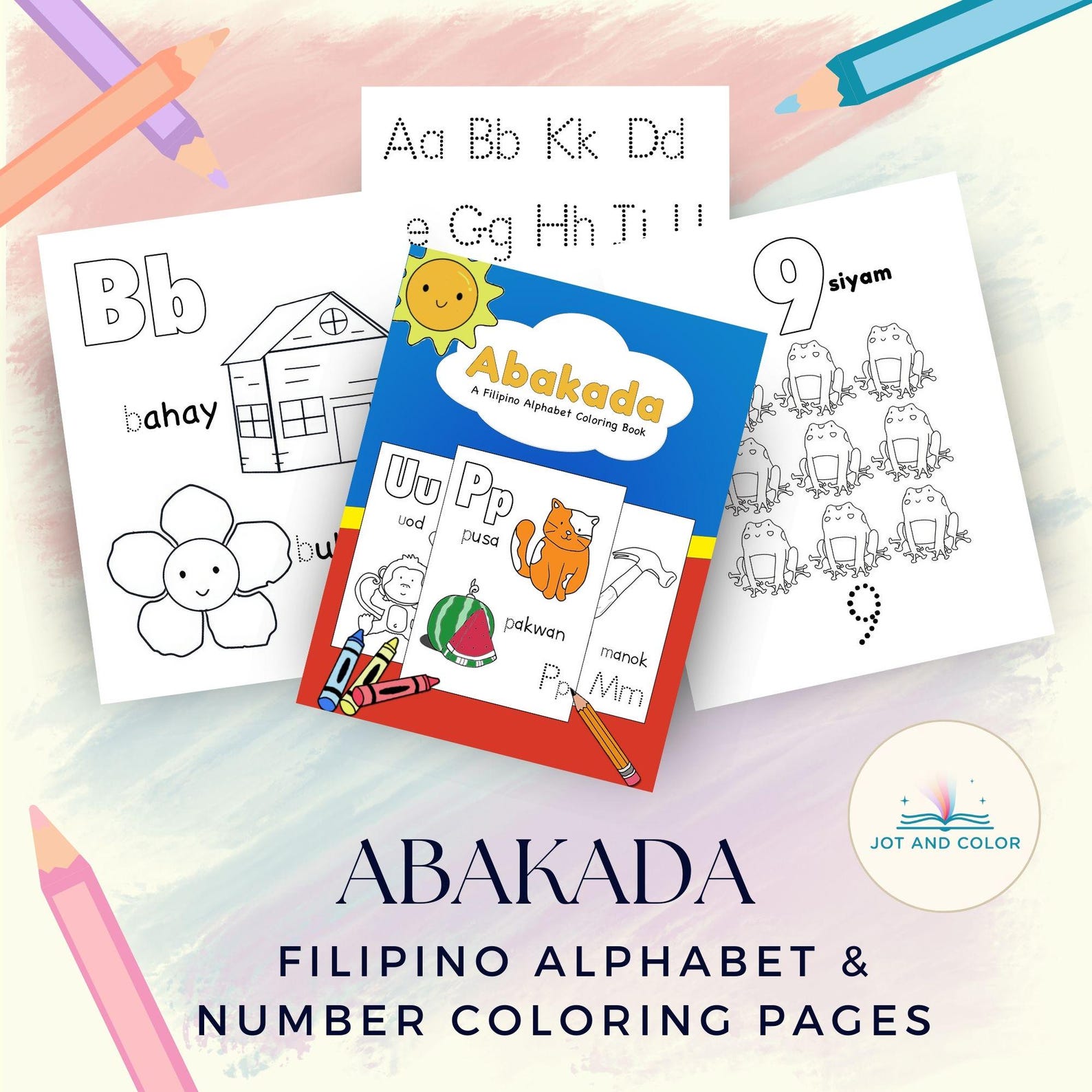 Abakada: Filipino Alphabet & Number Coloring Pages | Tagalog Words ...