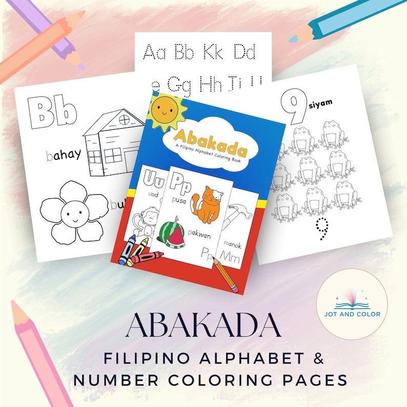 Abakada: Filipino Alphabet & Number Coloring Pages | Tagalog Words ...