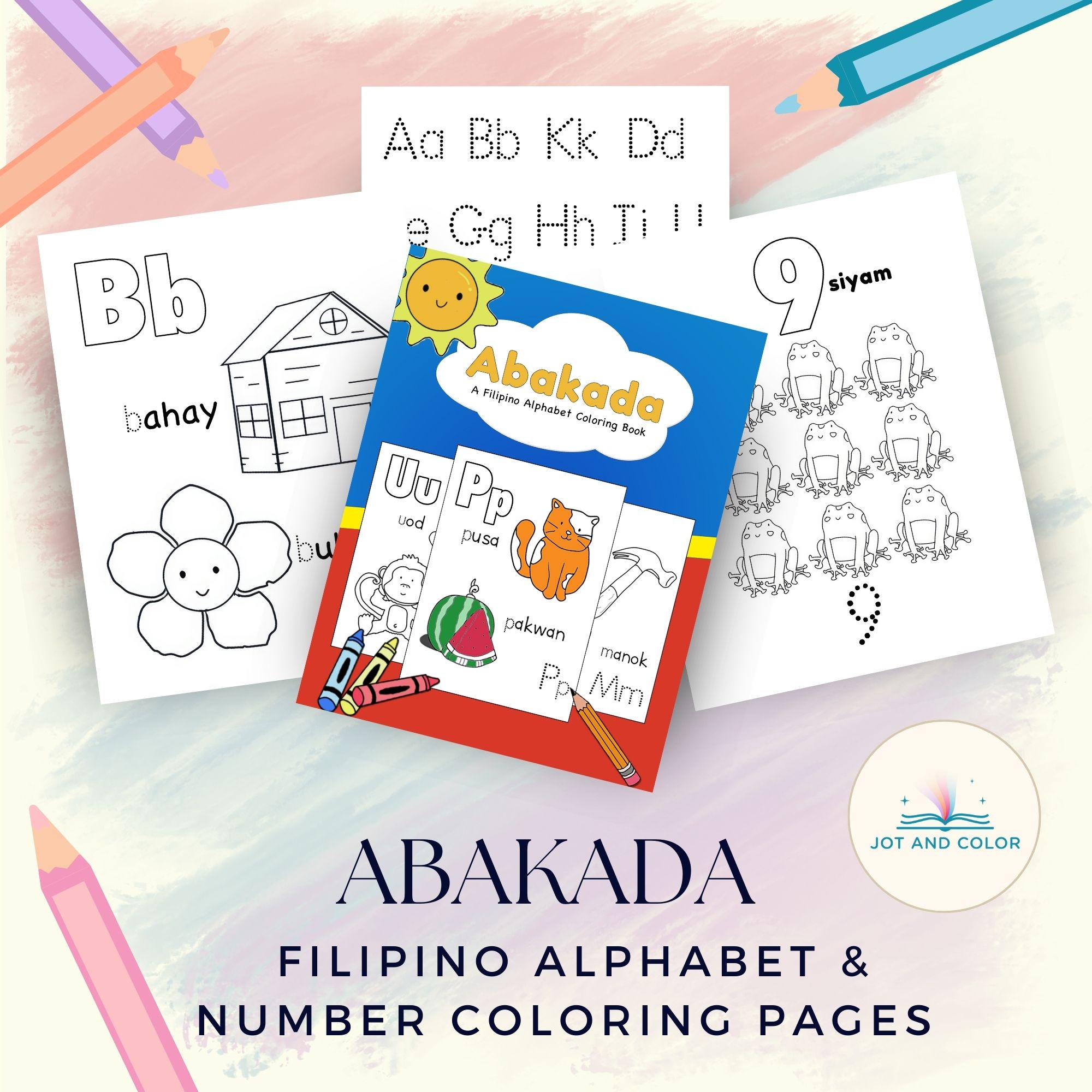 Abakada: Filipino Alphabet & Number Coloring Pages | Tagalog Words ...