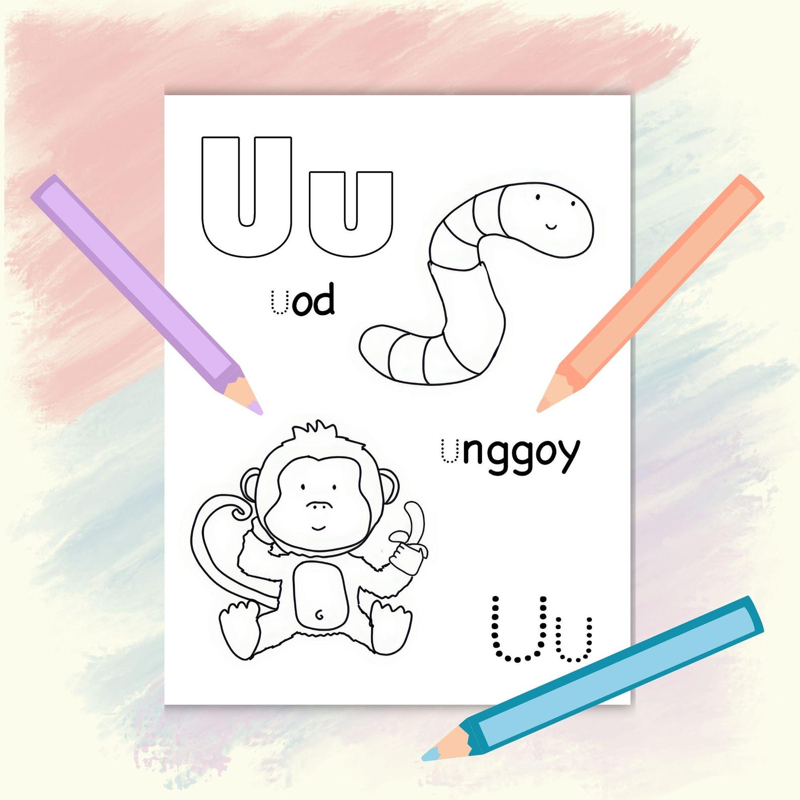 Abakada: Filipino Alphabet & Number Coloring Pages | Tagalog Words ...