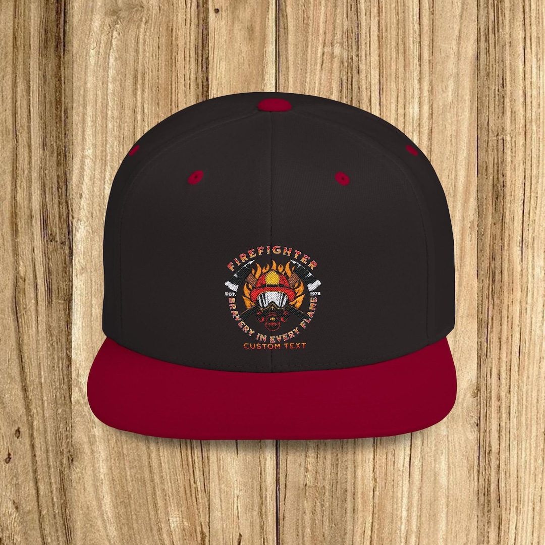 Firefighter Personalized Snapback Cap, Gift for Fireman, Embroidered ...