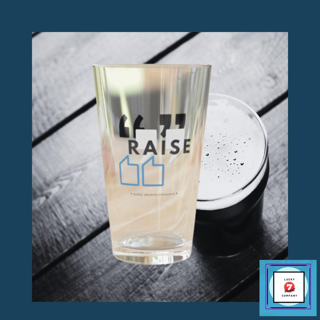 Raise Poker Pint Glass, 16oz - Drinking Glass, Casino Night Barware ...