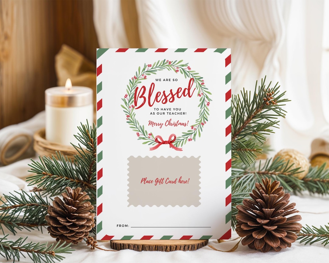Christian Christmas Card for Teacher, Teacher Christmas Card, Printable ...