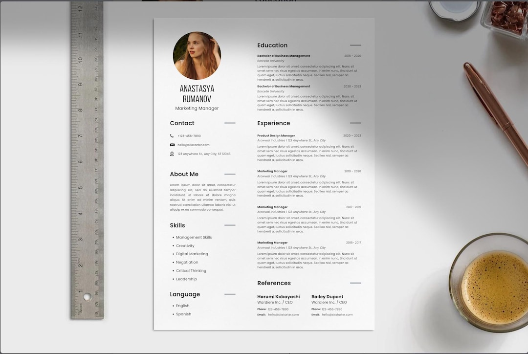 2024 Resume Template for Canva, MS Word, Mac Apple Pages, and Google ...