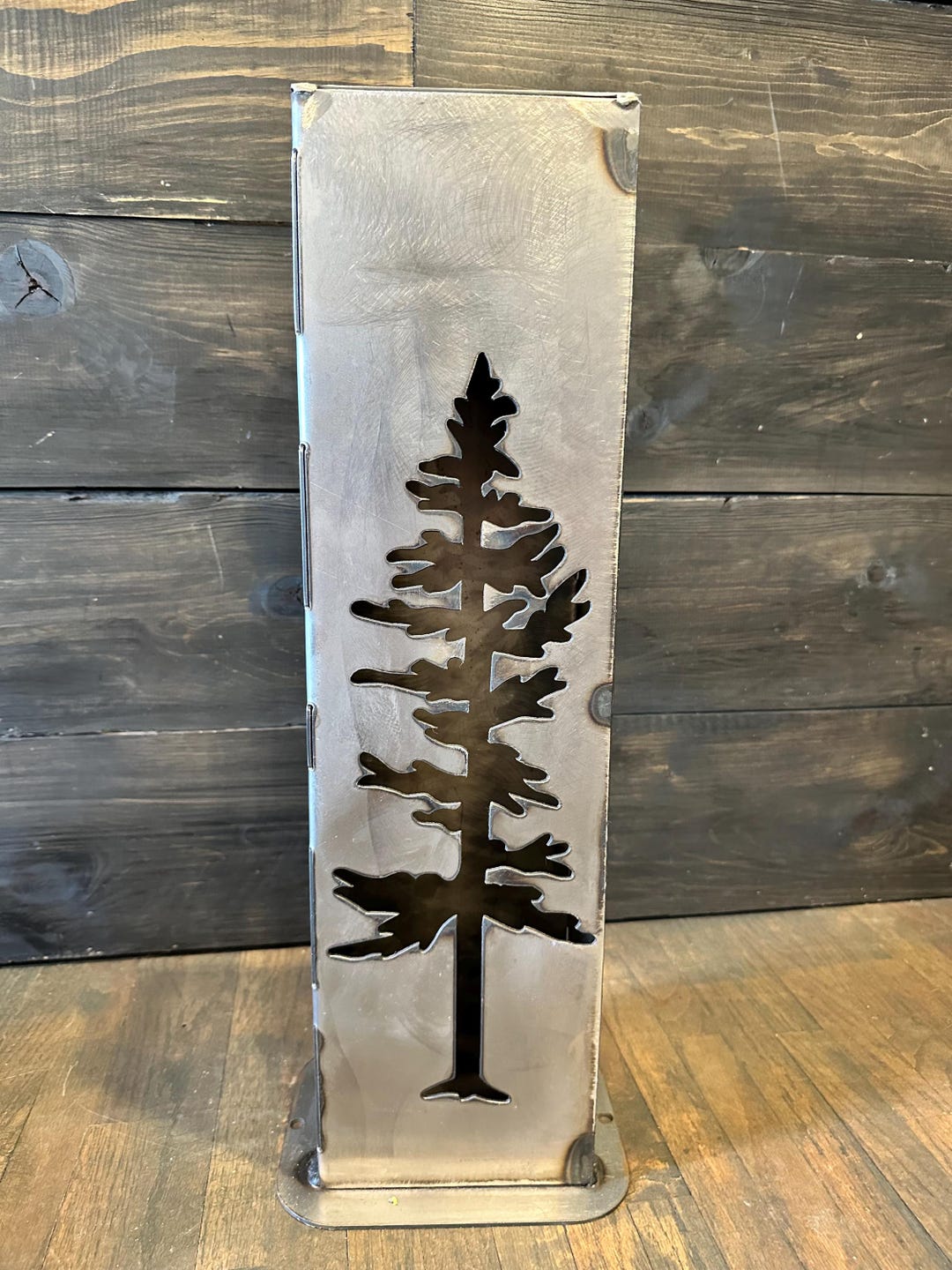 Single Pine Solar Light Box - Etsy