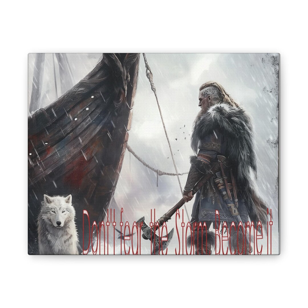 Canvas Stretched, Viking Inspiration Wall Art, Ragnar Loth Brok Decor ...