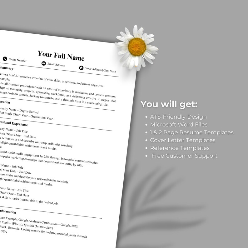 Editable CV Ats-friendly CV Template for Software Engineers Instant ...