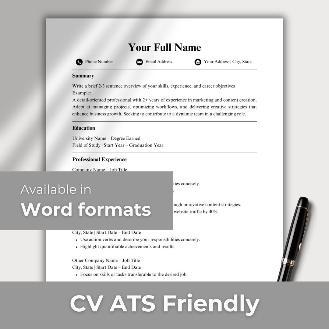 Editable CV Ats-friendly CV Template for Software Engineers Instant ...