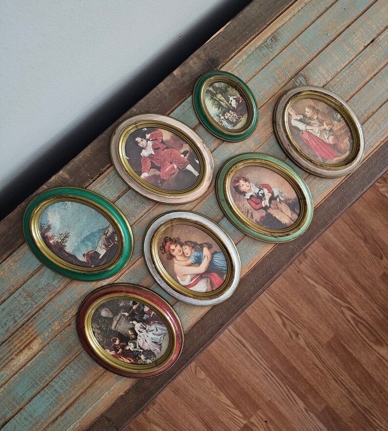 Italian Pastoral Renaissance Prints - Set of 7, Oval Frames - Etsy