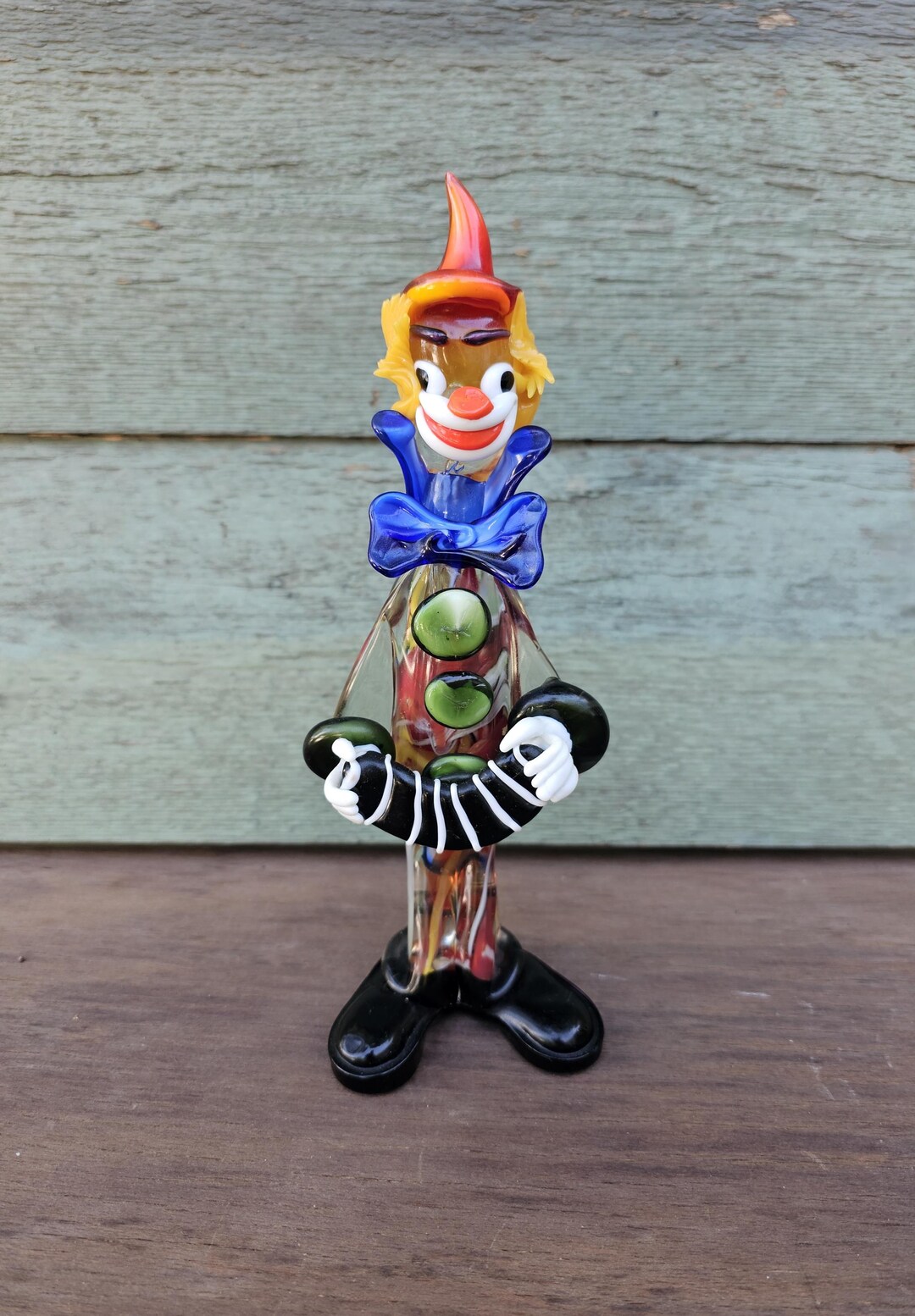 Vintage Murano Glass Clown With Accordian - 9 3/4" Italian Hand-blown ...