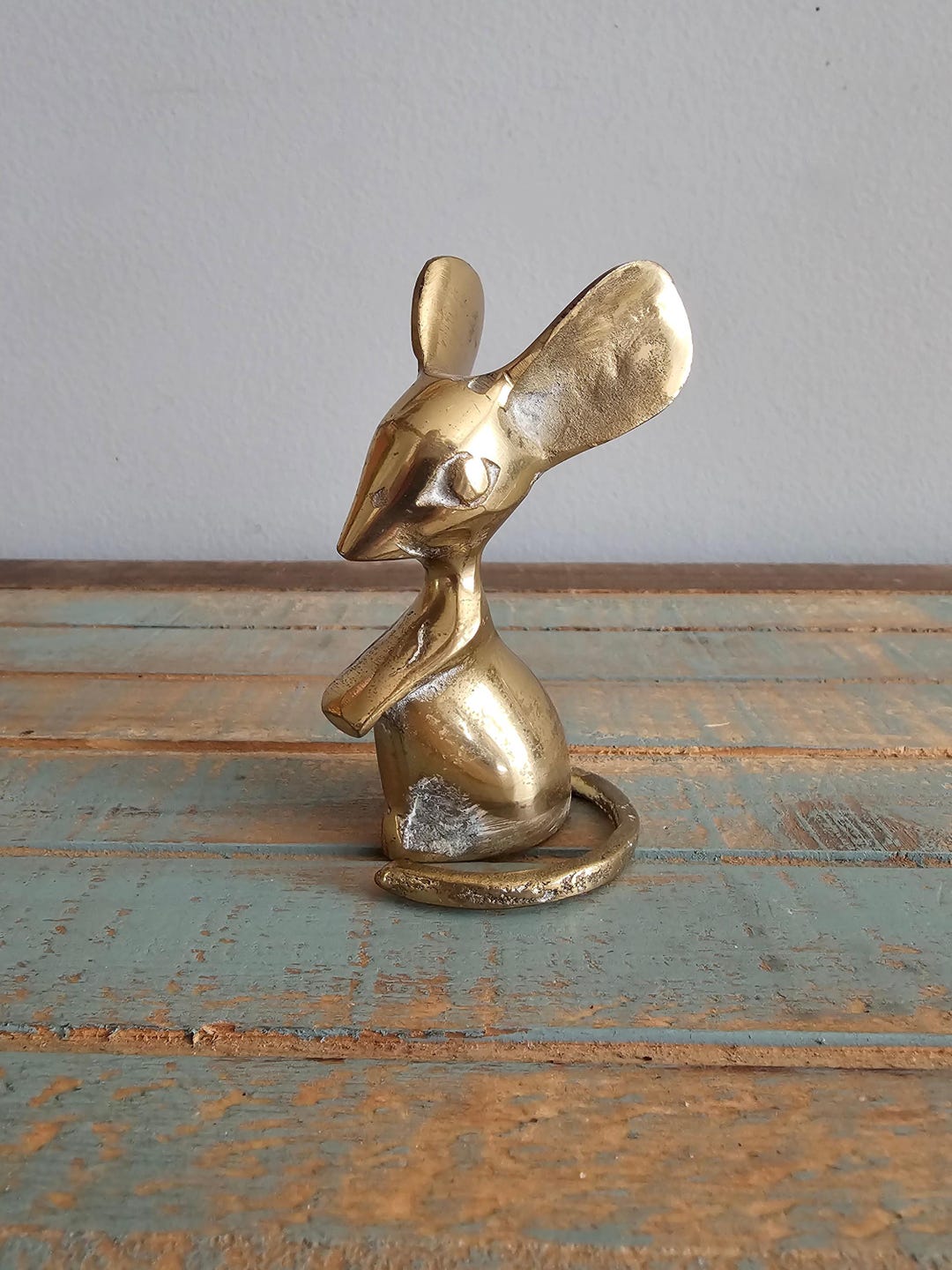 Vintage Solid Brass Mouse Figurine 1970s Made in Korea Mid Century ...