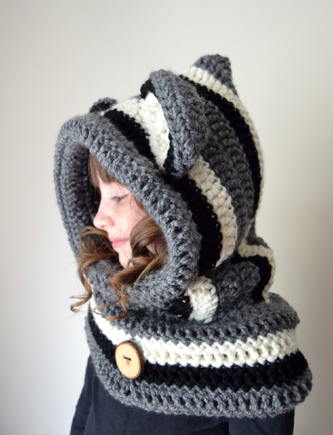 Raccoon Hat Raccoon Hoodie Raccoon Cowl Animal Hat - Etsy
