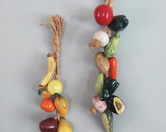 Ceramic Vegetables on Rope - Etsy