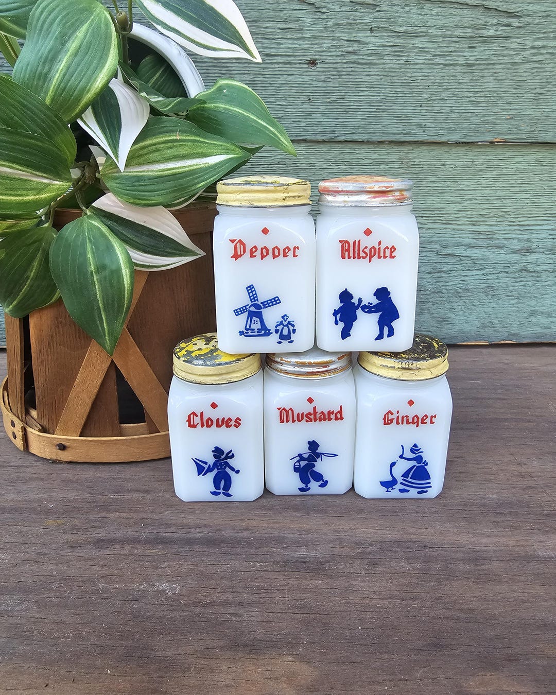 1930s Dove Spice Jars Made by the Frank Tea & Spice Co. - Set of Five ...