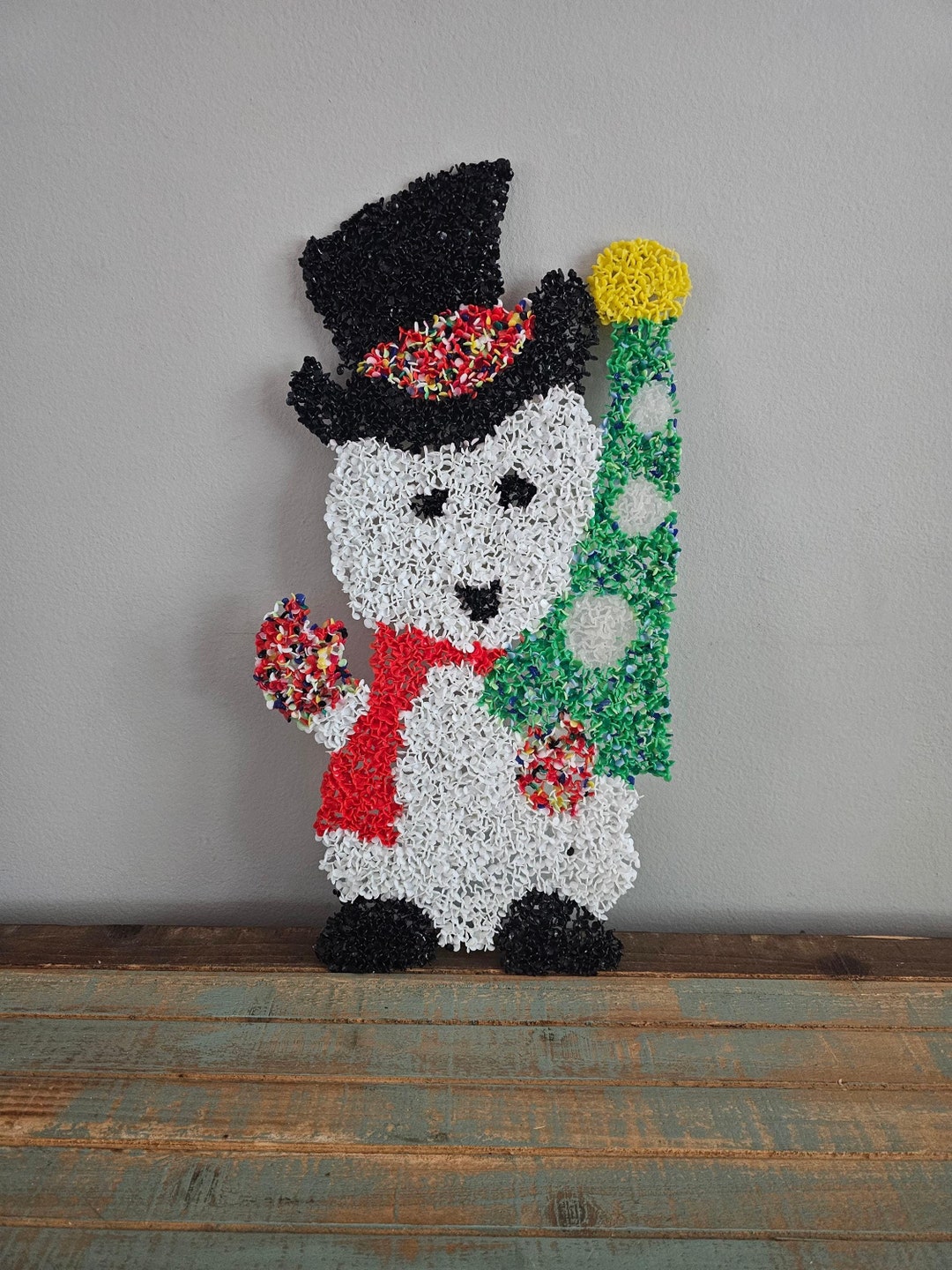 Snowman Plastic Popcorn 1970s Holiday Decor - Vintage Christmas ...