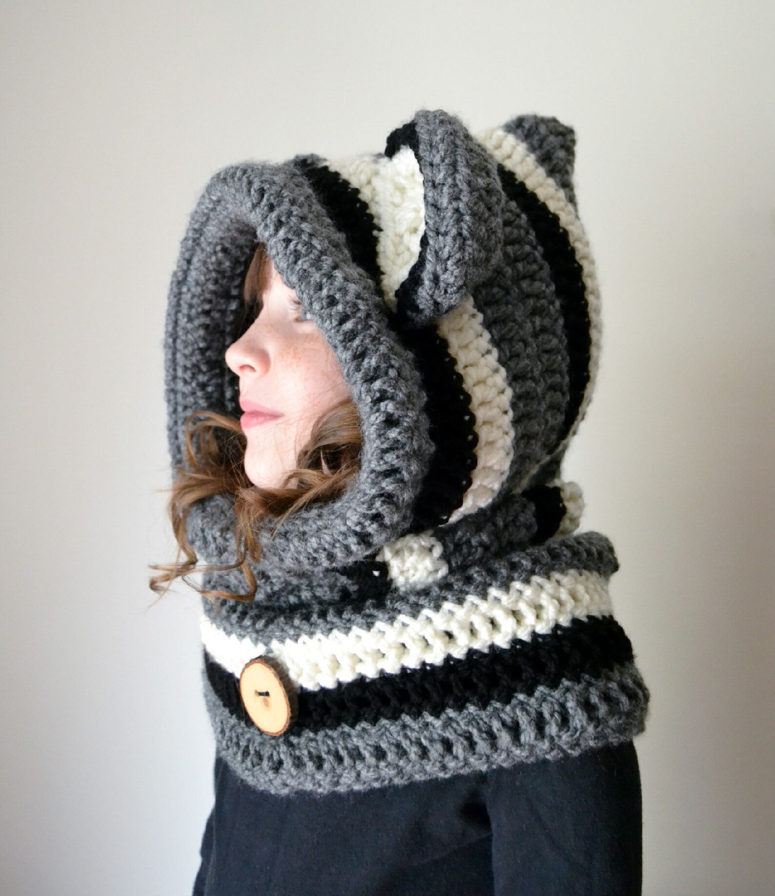 Raccoon Hat Raccoon Hoodie Raccoon Cowl Animal Hat - Etsy