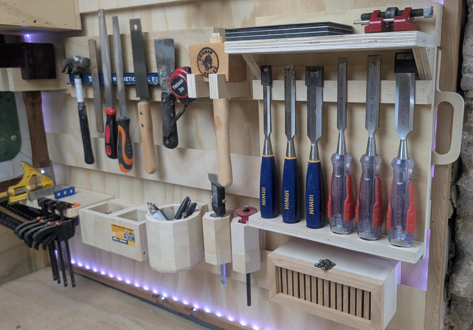 Ultimate French Cleat Board With LED Track - Etsy