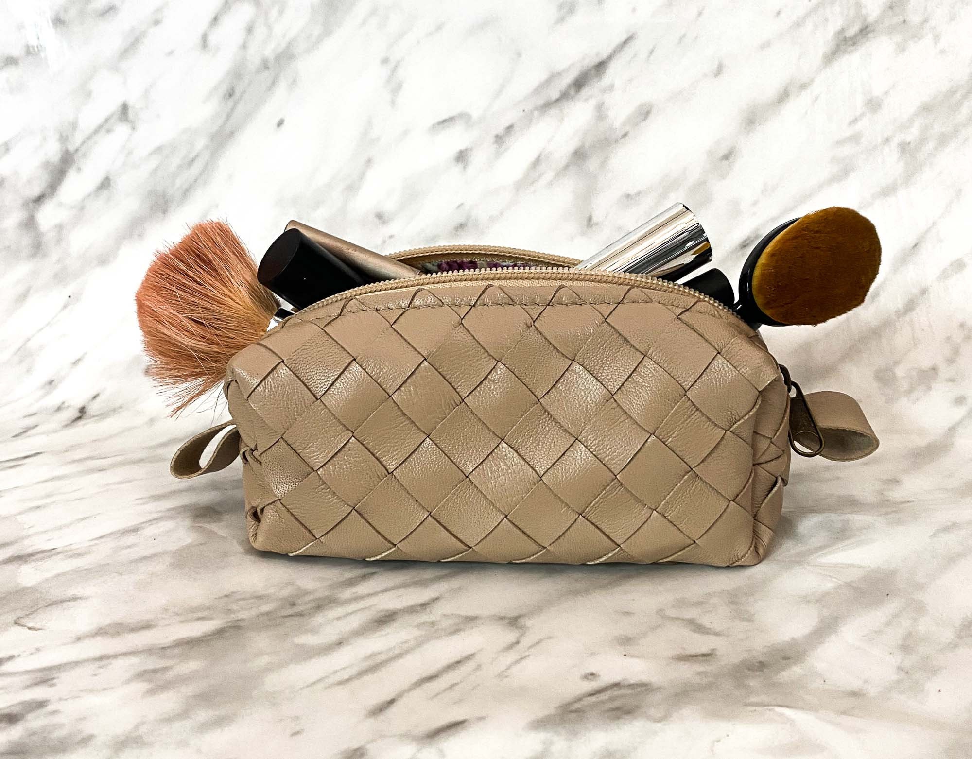 REC Mini Case - Hand Woven Leather Makeup Case, Braided Rectangular ...